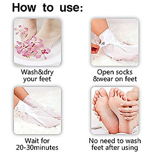 [5 Pairs] MOND'SUB Moisturizing Feet Masks & Avocado Oil Moisturizing Organic - Baby Feet Hydrating Mask for Dry Skin - Instantly Healing Dry Cracked Feet With Natural Oil