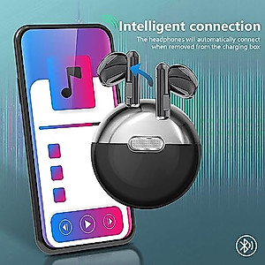 Yrmaups Bluetooth Headphones Wireless Earbuds, Light-Weight Sports Ear Buds with Charge Cases, IPX4 Water Proof Headset with Microphone Cordless Earphone Suitable for TV Phone PC Laptop