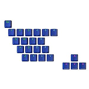 Ranked Rubber Keycap Set | Double Shot Translucent | OEM Profile for Mechanical Gaming Keyboard (Dark Blue, 23 Keys)