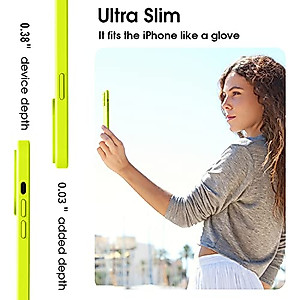 Vooii Compatible with MagSafe iPhone 14 Pro Max Magnetic Case,[9H Screen Protector][Camera Protective][Soft Microfiber Lining] Liquid Silicone Shockproof Case for iPhone 14 Pro Max - Fluorescent Green