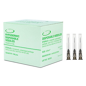 Sterile Disposable Injection Needle with Cap for Animal, Pet, Poultry and Industrial Dispensing Needle Accessories (22G X 1)