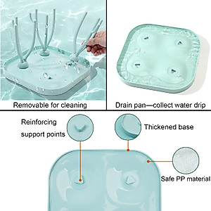 16 Branches Baby Bottle Drying Rack Bottle Dryer Holder for Reusable Baggies, Nipples, Cups, Pump Parts and Accessories