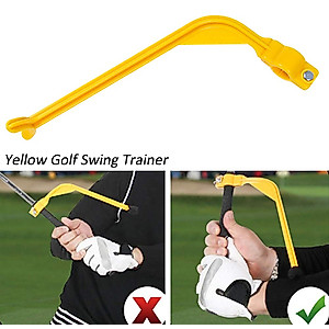 Amy Sport Golf Swing Training Aid Arm Band Yellow Trainer Wrist Support Value 3 Pack Professional Posture Motion Correction Aids Kit for Men Women Beginner Practice(3 Pack Golf Swing Trainer Set)
