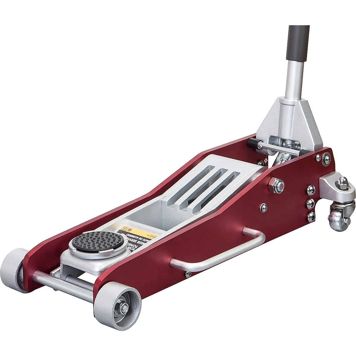 BIG RED AT830003XLR Torin Low Profile Economic Aluminum Service/Floor Garage Jack with Quick Lift Pump, 3 Ton (6,000 lb) Capacity, Red