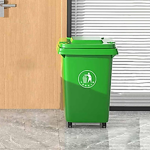 30L/50L/80L/100L/120L/240L Outdoor Garbage Cans With Lids And Wheels, 32 GAL Heavy-Duty Wheeled Trash Can With Lid, For Restaurants/Hospitals/Offices/Back Of House/Warehouses/Home(Red,30L)