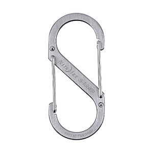 Nite Ize S-Biner Stainless Steel Dual Carabiner - Multi Purpose Dual Carabiner Clip - Great for Camping Supplies & Hiking Essentials - Secure Key Holder - Size 4, Black/Stainless Steel (3 Pack)