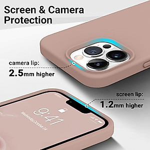 AOTESIER Magnetic for iPhone 13 Pro Max Phone Case, [Compatible with MagSafe][Military Shockproof Protection] Silicone Case with Soft Anti-Scratch Microfiber Lining, 6.7 inch, Sand Pink