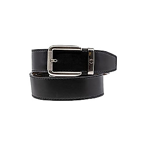 Men's Belt, Nexbelt Ratchet Rogue Smooth Black Leather Dress Belt with Adjustable Buckle