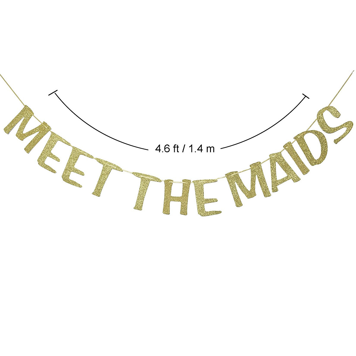 Meet the Maids Banner Sign Garland for Bridal Shower Party Decor Team Bride Bachelorette Photo Prop Backdrop (Gold)
