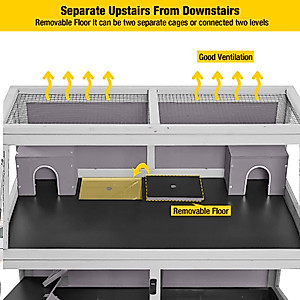 Aivituvin Guinea Pig Cage Chew Proof Hamster Cage Metal Frame Rat House Small Animal Habitat Critter Nation Cage 2 Levels Double Use Movable