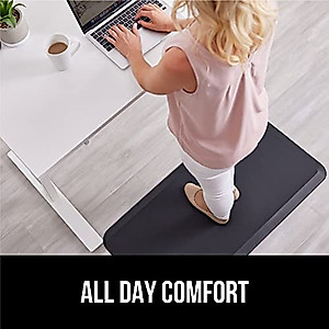 Gorilla Grip Anti Fatigue Standing Desk Mat, Thick Cushioned Kitchen Floor Mats, Washable, Stain Resistant, Supportive Comfort Padded Rug, Ergonomic Office Antifatigue Runner Pad, 32x20 Inches, Black