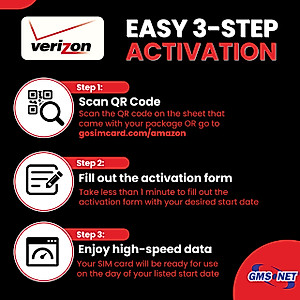 USA Prepaid SIM Card (Verizon Network) | Unlimited 5G/4G Internet Data in USA (Including Hawaii) | Unlimited Calls and Texts Within US (30Days) (Does not Work with HOTSPOTS)