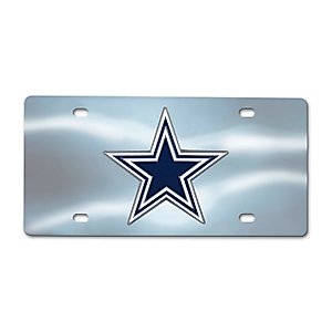 FANMATS 24531 Dallas Cowboys Stainless Steel Front License Plate with Large 3D Molded Team Metal Emblem 6"x12"