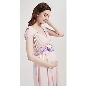 FANFAN Maternity Sash Belt Pregnant Wedding Sash Belt Bridal Sash Belts Y01 (lavender)