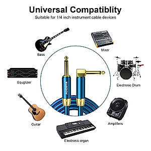 NUOSIYA Guitar Cable, 10ft Guitar Cord Instrument Cable for Electric Guitar Bass Guitar,Keyboard Mixer Amplifier Speaker Equalizer