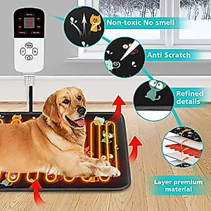 Wall Essential Pet Heating Pad Electric Dog Cat Heating Pad Pet Warming Bed Mat Waterproof Adjustable Temperature Pet Heated Pad with Timer for Pets Cats Dogs and Kittens