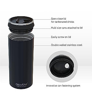 Asobu Multi Can Cooler Insulated Sleeve fits for Slim and Standard 12 Oz and 16 Oz Hard Seltzer, Soda, Beer or Energy Drinks and all standard size Beer Bottles(Silver)