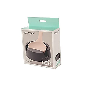 Berghoff Leo Heat-Resistant Silicone & Nylon Body Spoon Rest 5" x 1.5" Grey Soft-Touch PP Soft Grip Satin Finish Dishwasher Safe