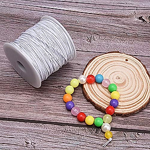 Livder 0.8 mm Elastic String Cord Thread Cords for Jewelry Making Bracelets Beading, 109 Yards, White