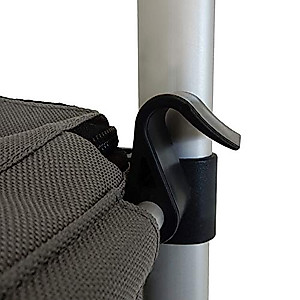 Homz 4670013 2 Large Wheels Fabric Euro Tote Aluminum Framed Storage Portable Foldable Gray Organizer Shopping Grocery Cart with Heavy Duty Polyester Bag, Large