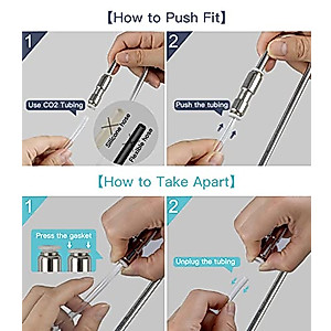 Clscea Aquarium Stainless Steel CO2 Diffuser Atomizer with Integrated Check Valve for Rimless Tanks 25cm