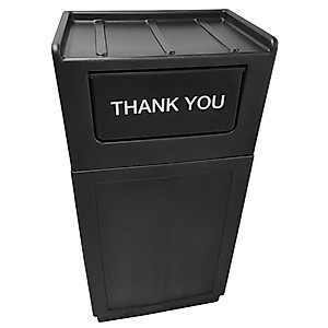 HUBERT Restaurant Trash Receptacle with Lid, 39 gal - 21 1/2" L x 14 1/2" W x 49" H