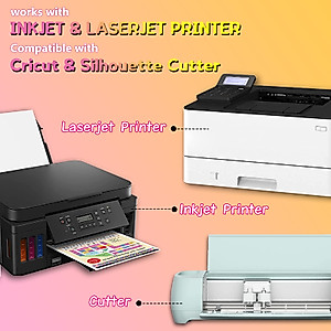 HTVRONT Heat Transfer Paper for Light T Shirts -25 Sheets 8.5x11" Iron on Transfer Paper for Inkjet & Laser Printer, Stretchable & Durable Printable Heat Transfer Vinyl, Easy to Use