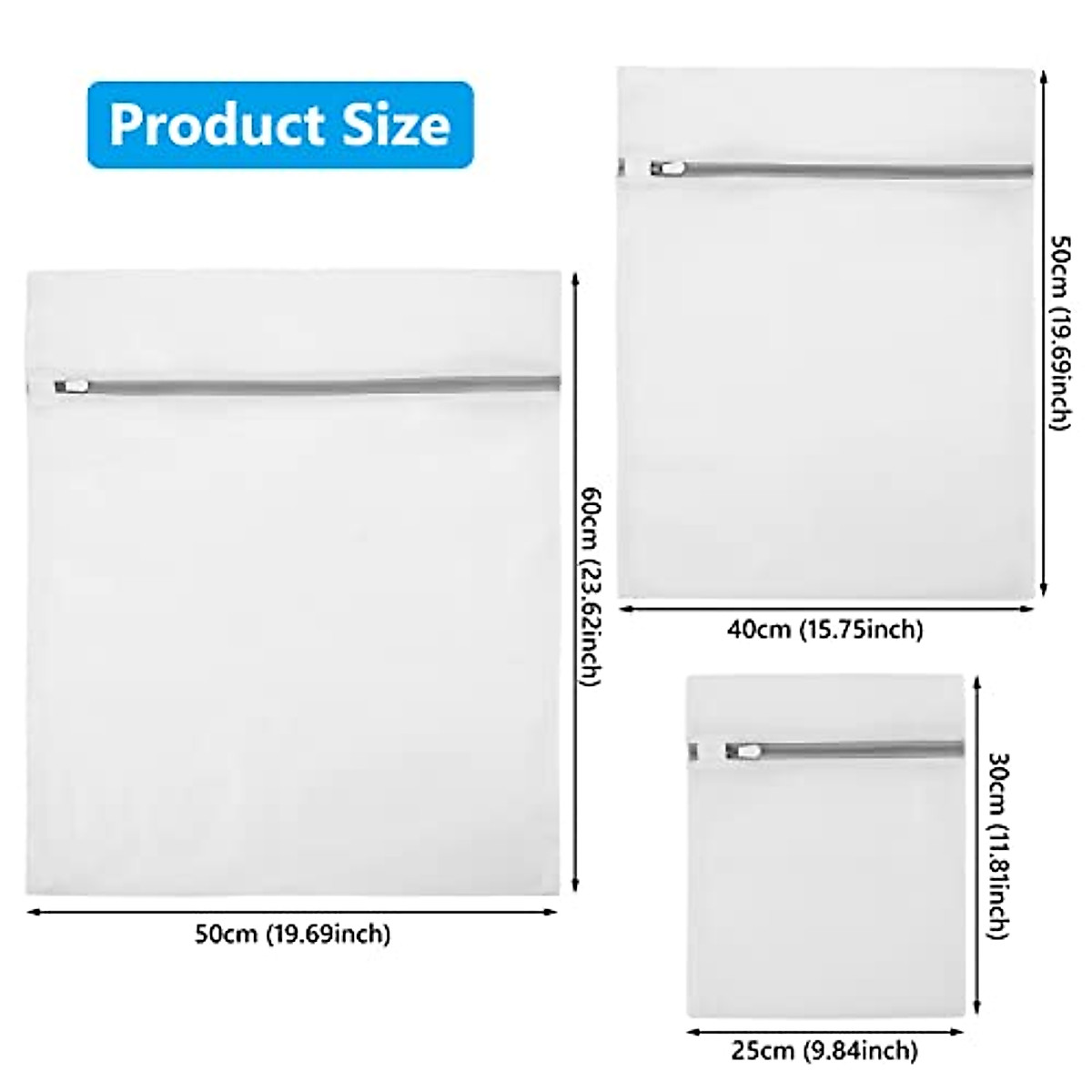 6Pcs Durable Mesh Laundry Bags for Delicates,Honeycomb Travel Laundry Bag with Zipper,Reusable Travel Storage Bags for Coats,Clothing Washing Bags for Jeans,Hosiery,Bras,Socks