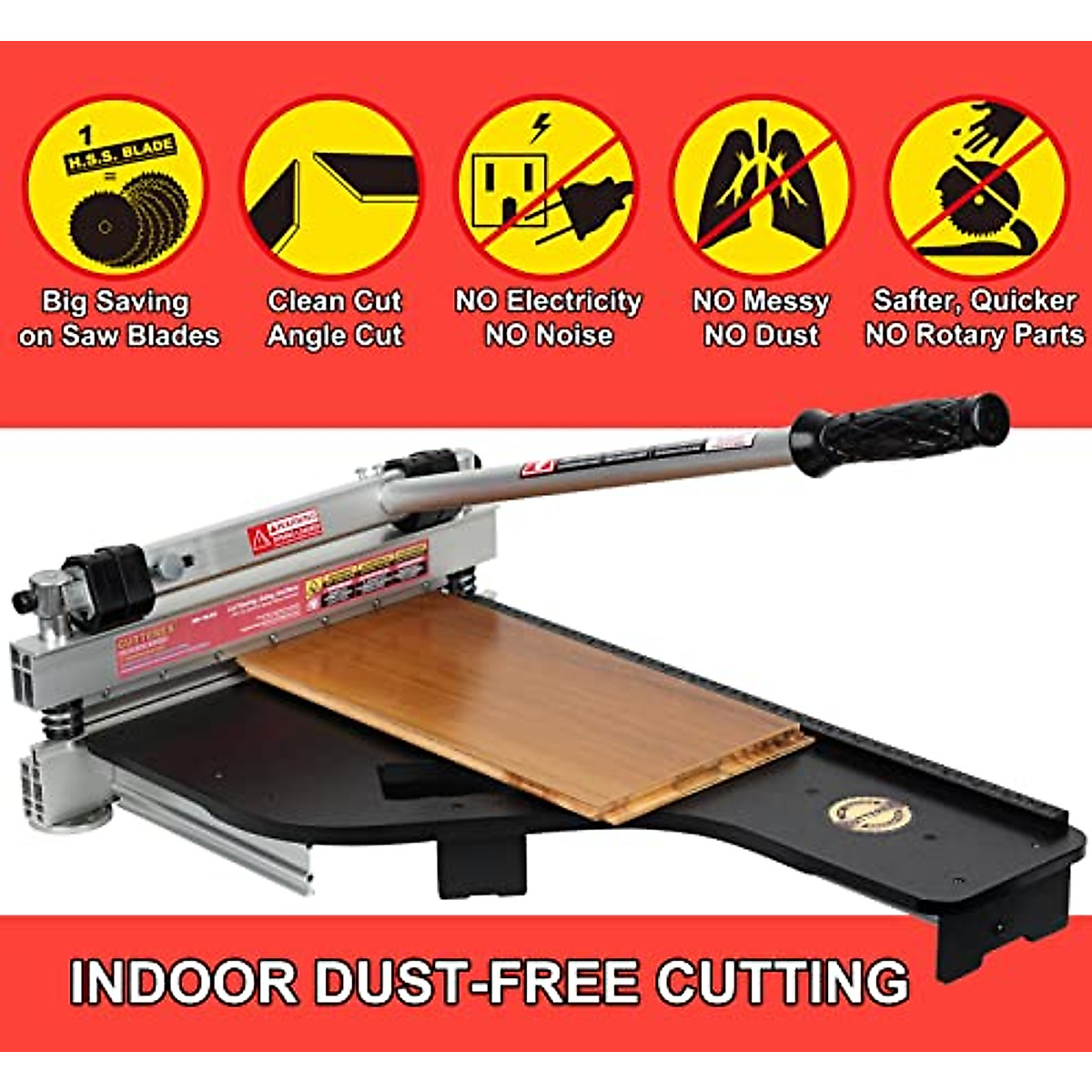 CUTTEREX 13" Professional Laminate Floor Cutter, Vinyl Floor Cutter for VCT, LVT, SPC, PVC, LVP, WPC, Rubber Floor and Rigid Core Vinyl Plank, with Knee Pads