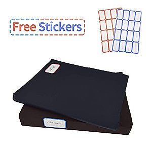 Black Stretchable Jumbo Book Sleeve Covers, Washable Durable Reusable Book Protector fits Hardcover Textbooks up to 9" X 12" Office Supply with Free Sticker Labels (1 Pack, Black)