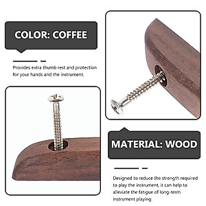 Artibetter 2pcs Rosewood Guitar Thumb Rest Bass Finger Rest with Mounting Screws