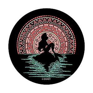Disney Little Mermaid Silouhette Colorful Henna Sunset PopSockets PopGrip: Swappable Grip for Phones & Tablets
