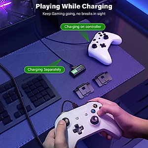 Rechargeable Controller Battery Pack for Xbox,2x4800mWh(2000mAh) Batteries Pack with USB-C Charging Cable for Xbox Series S|X/Xbox One S/One X/One Elite Remote Play and Charge Kit with 4 Cover(2 Pack)