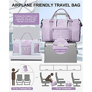 Gym Bag Womens Mens with Shoes Compartment and Wet Pocket Travel Duffel Bag for Women for Plane Sport Gym Tote Bags Swimming Yoga Waterproof Weekend Overnight Bag Carry on Bag Hospital Holdalls