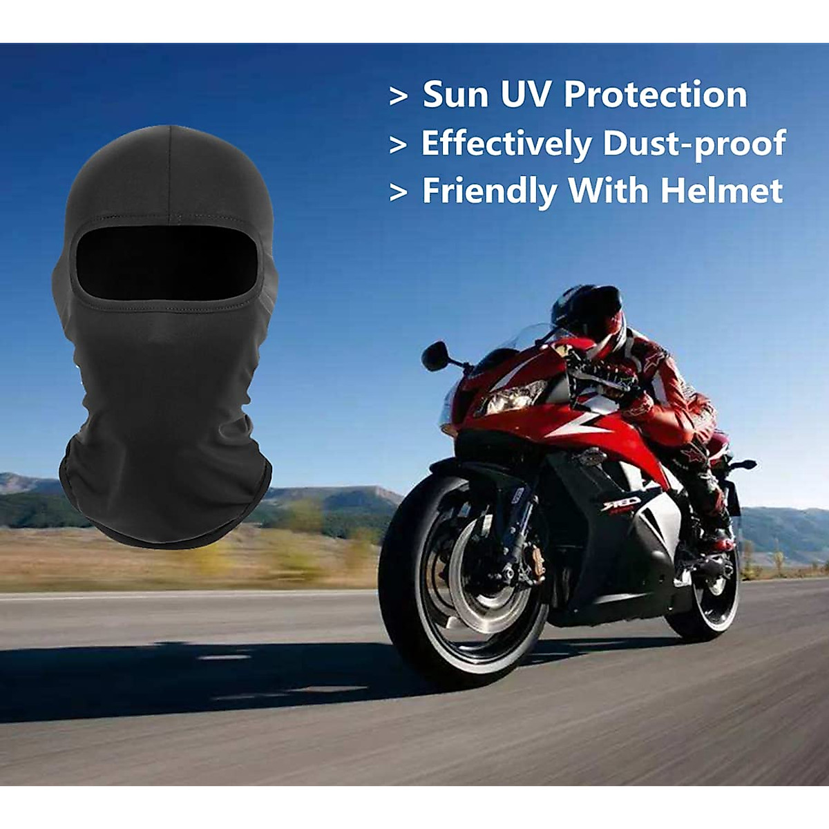 Balaclava Ski Mask Face Cover Full Head Mask Windproof Sun UV Protection Outdoor Sport Ski Scarf Cycle Cap Men Women, 2 PCS (Black + Green)