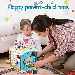 Tikooere Activity Cube Toys for 1 Year Old Gift,Toddler Toy for 12-18 Mouths with Music,Educational Learning Toys Christmas Birthday Gifts for Boys Girls Toddlers 1 2 3 Years Old(Green)