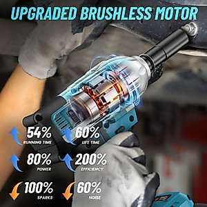 Seesii Cordless Electric Impact Wrench 1/2 inch for Car Home, 665Ft-lbs(900N.m) Brushless, 3300RPM High Torque Gun w/ 2x 4.0Ah Battery,Charger & 6 Sockets, WH710