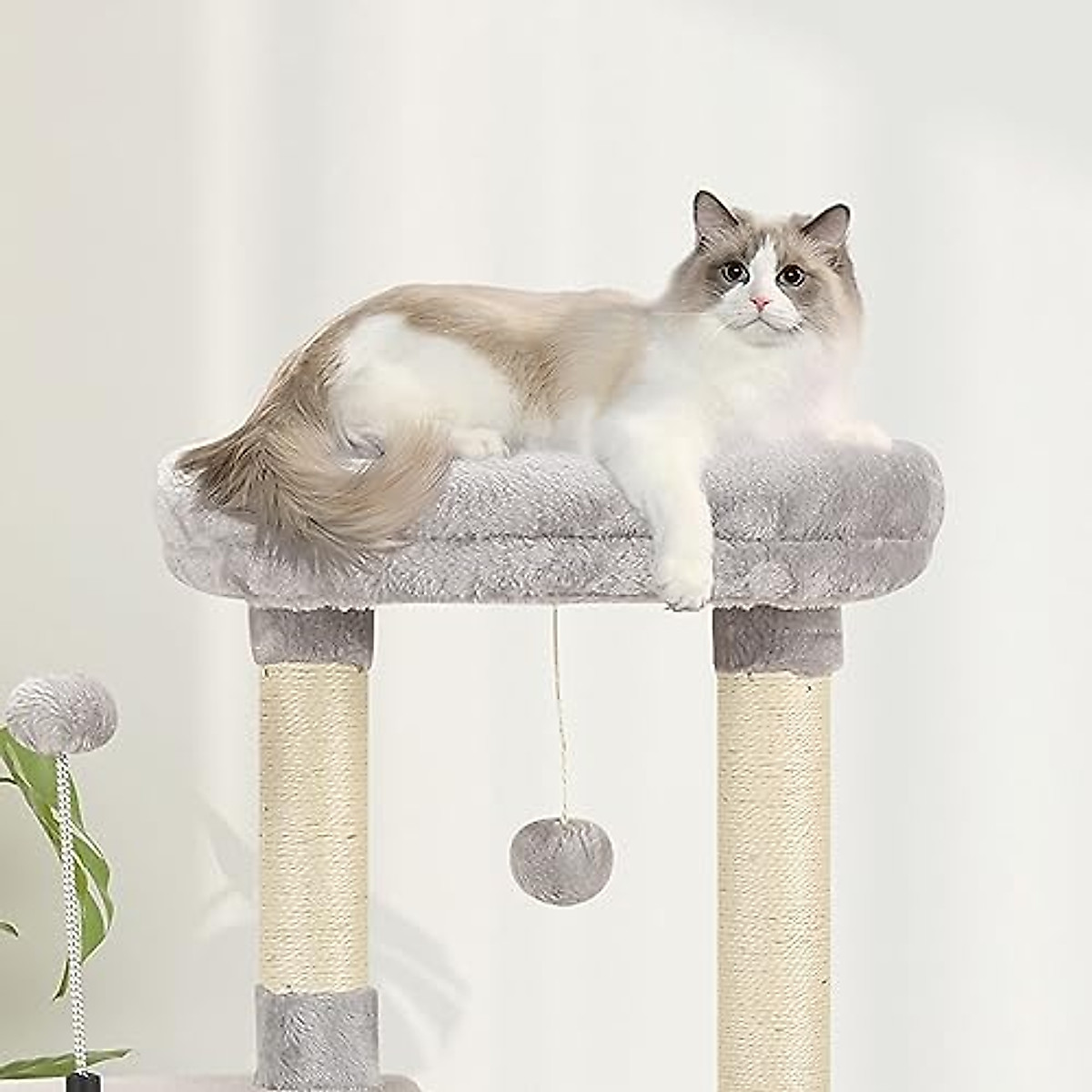 MIAO PAW 16Cat Tree Tower for Indoor Cats - Condo with Sisal Scratching Posts，Jump Platform Cat Furniture Activity Center Play House Bed Grey