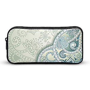 Abstract Blue Floral Pencil Case Pencil Pouch Coin Pouch Cosmetic Bag Office Stationery Organizer