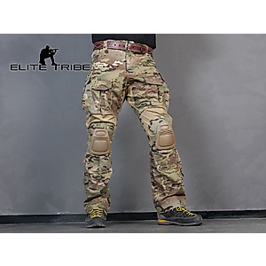 Elite Tribe Airsoft bdu Tactical Uniform Combat Gen3 Suit Shirt Pants (Multicam, Medium)