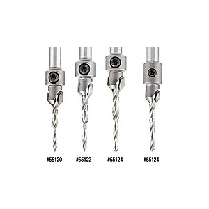 Amana Tool - (55124) Carbide Tipped 82° Countersink with Slow Spiral Stepped Drill, 8 & #9-10 Screws 7/16 Dia x 11/64 Drill D