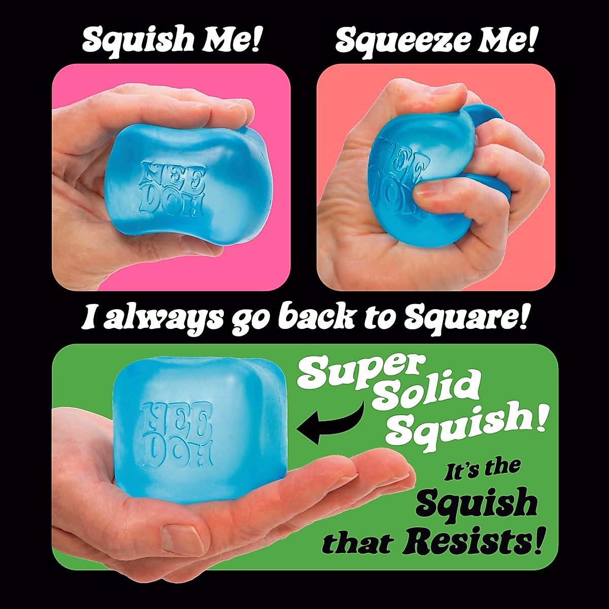 Schylling NeeDoh Nice Cube -Sensory Squeeze Toy with Super Solid Squish - 2.25" Cube