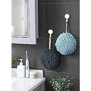 Sophie & Panda Fuzzy Ball Towel (Set of 2) Light and Dark Blue - Dry Your Hand Instantly conveniently with This Creative Bath Towel Set Decorative Towels for Bathroom (Pack of 2)