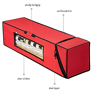 ZOBER Wrapping Paper Storage Containers - 40 Inch Gift Wrapping Organizer Storage - Fits 20 Standard Rolls of Wrapping Paper - Breathable Fabric, Waterproof