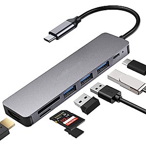 USB C Hub to HDMI Adapter, Sharllen 8 in 1 USB C Multiport Docking Station Connector with 4K HDMI, 3 USB 3.0 Ports, SD/TF Card Reader 100W PD Charging Compatible MacBook Pro/ Air ,Type C Devices