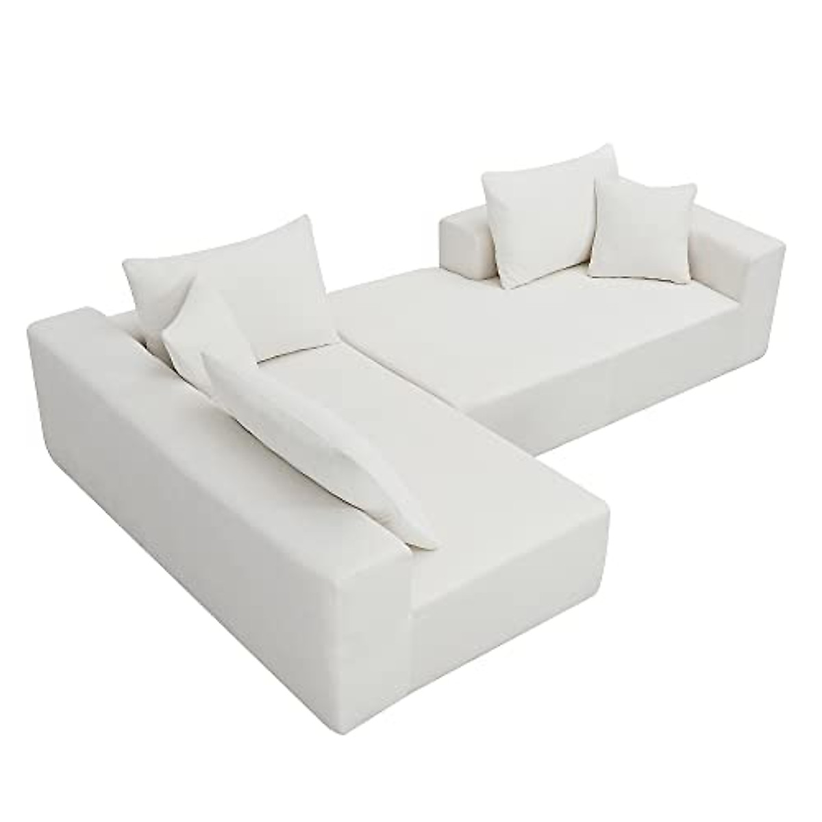 Oversized Modular Sectional Sofa with Reversible Chaise & Thick Cushion, Modern Chenille Upholstered L Shaped Cloud Couch, Comfy Deep Seat Corner Sofa&Couch Sofabed for Living Room Furniture Set