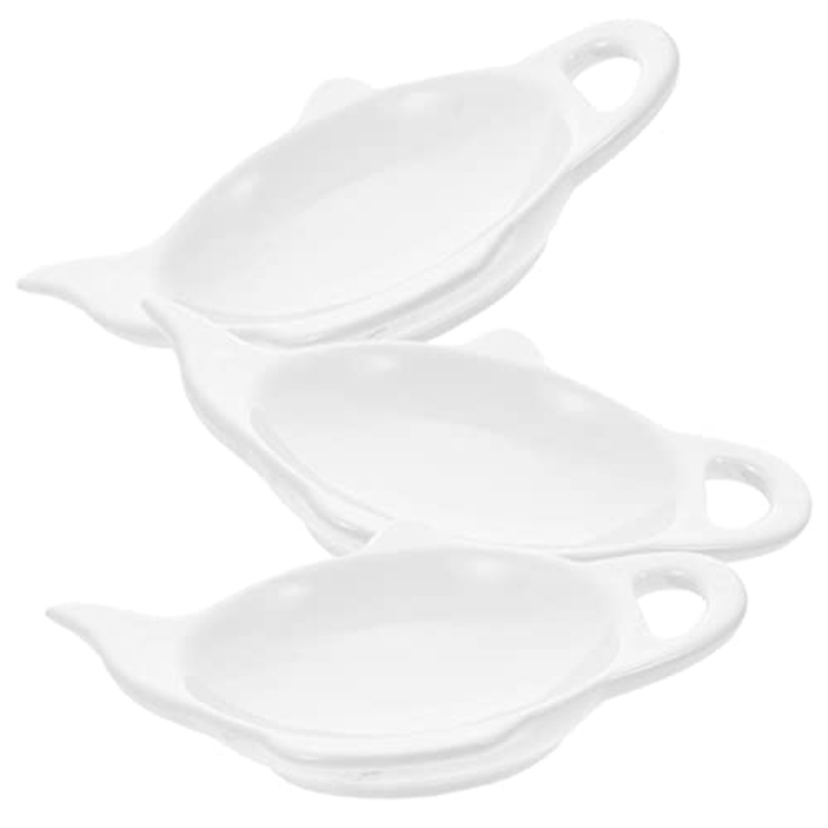 Holibanna 9 Pcs Tea Bag Saucer Pencils for Ceramic Coasters Snail Tea Bag Holder Tea Bag Squeezer Ceramic Tea Bag Plate Tea Packet Holder Tea Rack Kitchen Mini White Ceramics Seasoning