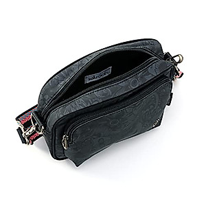 Sakroots Womens Westwood Crossbody in Repreve EcoTwill, Black Spirit Desert, One Size US