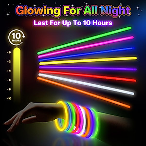 SpringFlower 480 PCS Glow Sticks Bulk Glow Sticks Bracelets For Party Favors Supplies,Neon Party Favors for Glow Party, Wedding, Concert, Raves and Birthday