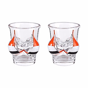 2 Pieces Shot Glasses Bikini Bust 3D Shot Glasses Funny Body Shape Wine Glasses Transparent 53ml Beverage Cups Glassware Bar Decoration Cup Bachelor Party Shot Glasses Cocktail Whiskey Glasses